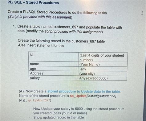 Solved PL SQL Stored Procedures Create A PL SQL Stored Chegg