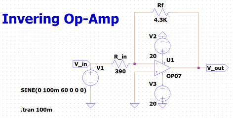 Solved Using LTSpice Build An Inverting Amplifier Use The Following Label Notations RF