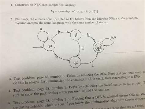 Solved 1 Construct An NFA That Accepts The Language La Chegg