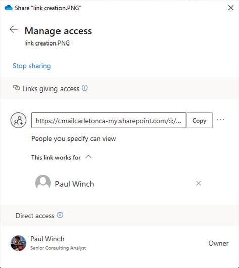Sharing Files OneDrive