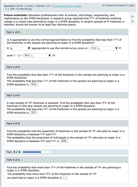 Solved 6 3 Section Exercise 21 Calc Question 3 Of 10 1 Chegg Com