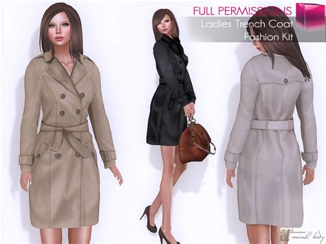 Second Life Marketplace Maitreya Full Perm Fitmesh Long Trench Coat