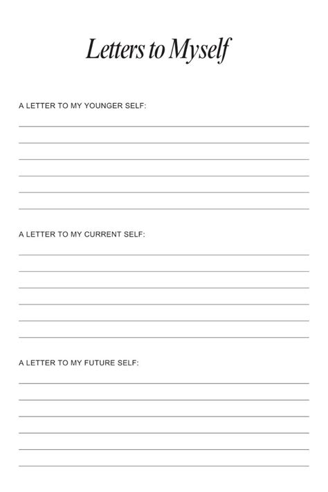 Self Care Printable Letters To Myself Letter To Myself Worksheet
