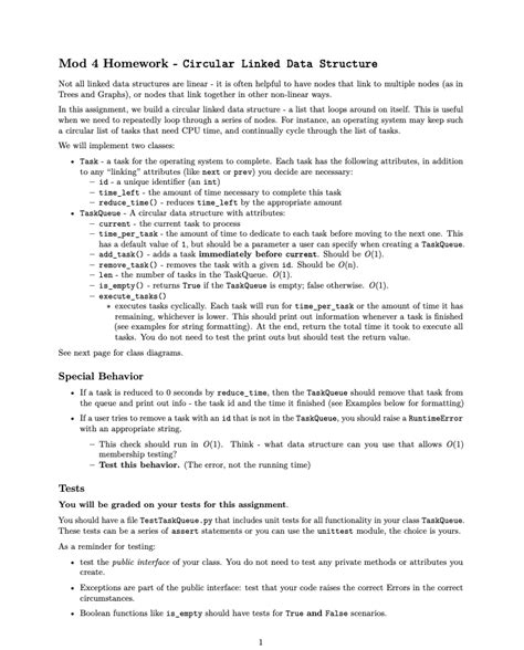 Solved Mod 4 Homework Circular Linked Data Structure Not