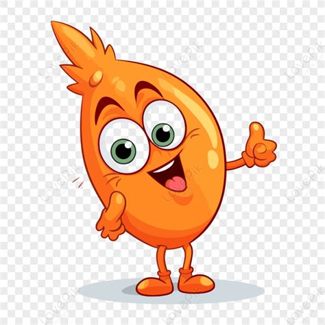 엄지 손가락을 들고 가리키는 클립 아트 만화 오렌지 벡터삽화대장균 Png 일러스트 무료 다운로드 Lovepik