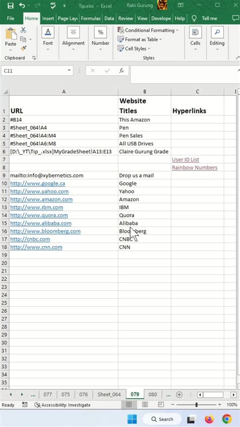 quickly hyperlink to another sheet in excel excel tips and tricks r