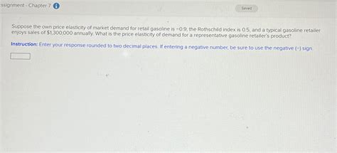 solved ssignment ﻿chapter 7suppose the own price
