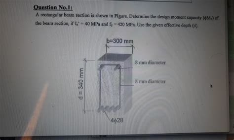 Solved Question No A Rectangular Beam Section Is Shown In Chegg