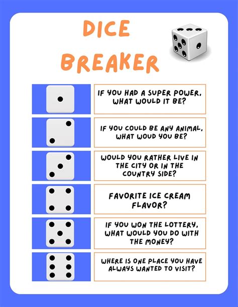 Dice Breaker Game Etsy