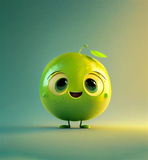 Premium Ai Image Cute Cartoon Lime Character