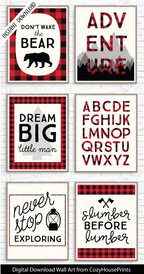 Lumberjack Printable Set For Lumberjack Nursery Or Lumberjack Party Fun Buffalo Plaid Decor
