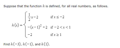 Solved Suppose That The Function H Is Defined For All Real Chegg Com