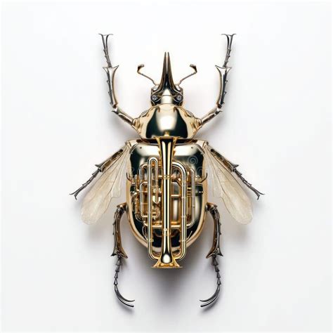 An Artistic Representation Of A Beetle Crafted With Brass Blending