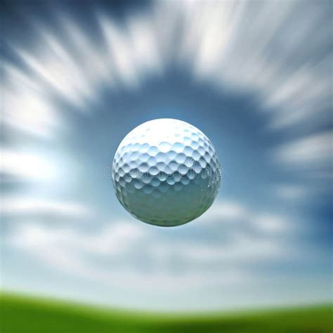 Golf Ball Flying Through The Airgenerative Ai Stock Illustration