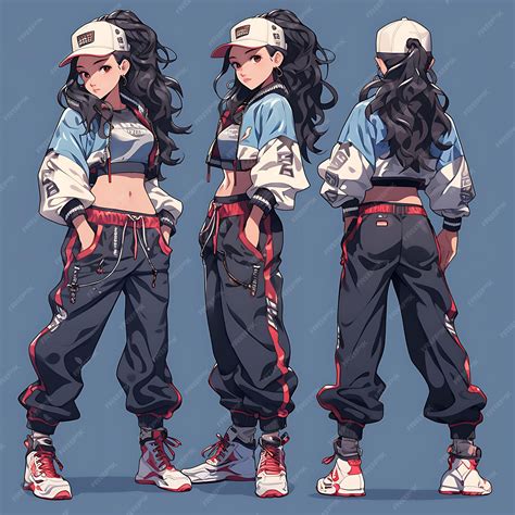 Anime De Personajes Femeninos De Hip Hop Chibi Kawaii Moda De Hip Hop