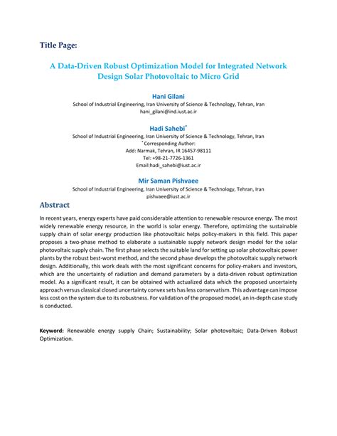Pdf A Data Driven Robust Optimization Model For Integrated Network