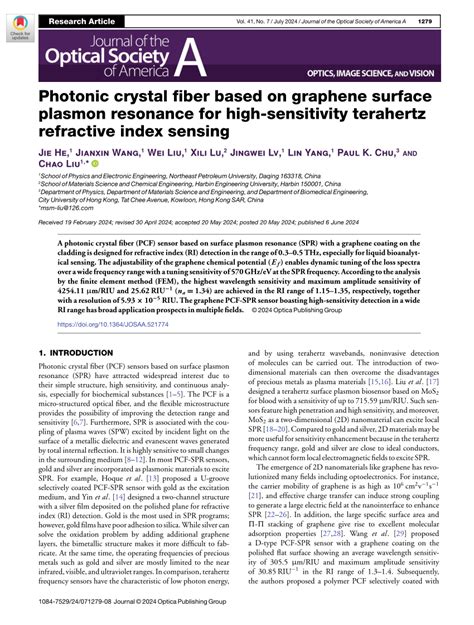 Photonic Crystal Fiber Based On Graphene Surface Plasmon Resonance For