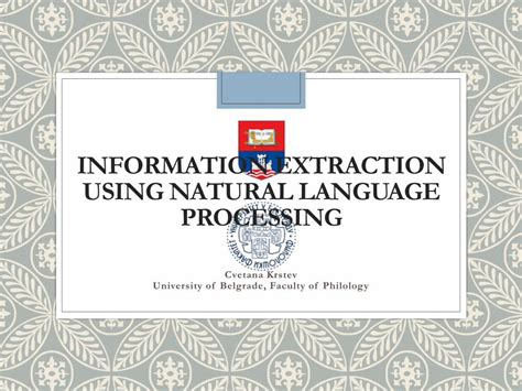 Pdf Information Extraction Using Natural Language Processing · Information Extraction Using