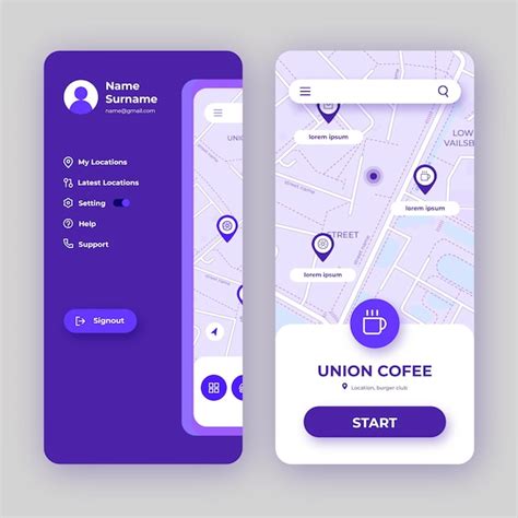 Interface De L Application De Localisation Vecteur Gratuite