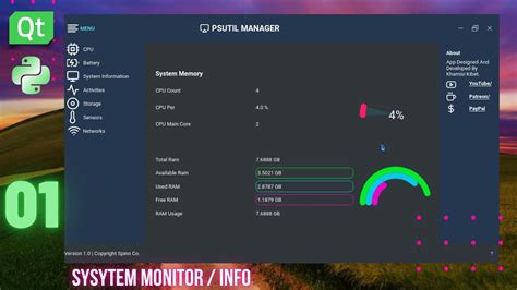 1 Desktop App To Monitor All System Information Python PYQT