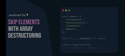 Ajeet Kumar On Linkedin Skip Elements With Array Destructuring 😕😕 You Can Use An Empty