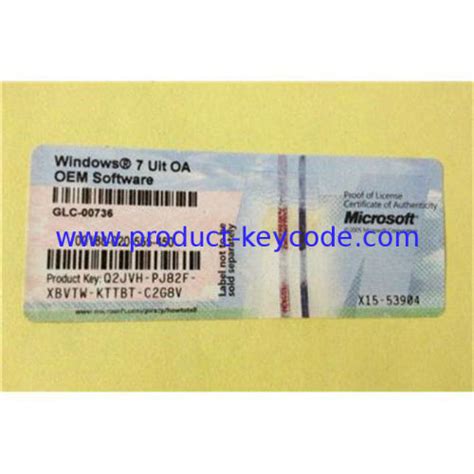 Windows Product Key Sticker For Windows 7 Ultimate Oem Software