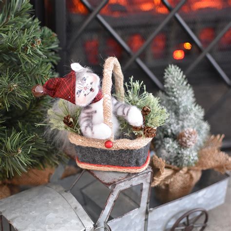 4in Plaid And Pine Kitty Annalee Dolls