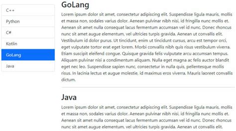 Bootstrap Scrollspy Examples With Navbar And List Group Bootstrap Scrollspy Examples With Navbar And List Group