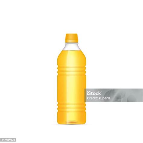 해바라기 기름 병 현실적인 식물성 기름 플라스틱 병 패키지 음식 및 재료 아이콘 건강한 식생활에 대한 스톡 벡터 아트 및 기타