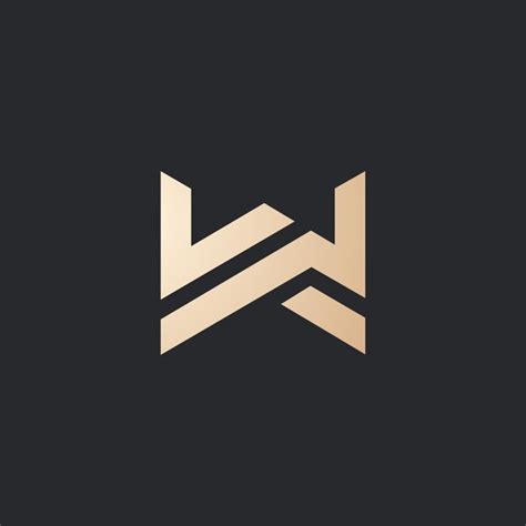 고급스럽고 현대적인 W 문자 로고 디자인 프리미엄 벡터
