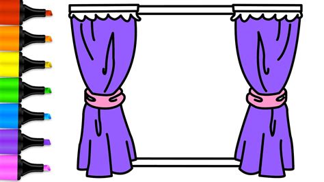 Learn To Draw A Window With Curtains I How To Color The Curtains Youtube