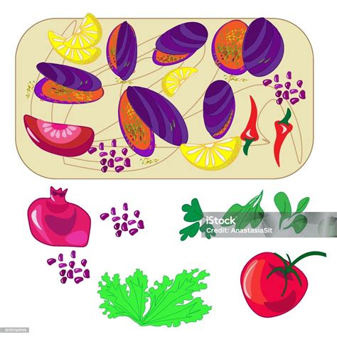 국가 요리 야채와 생선 레스토랑 요리로 만든 베이킹 메뉴 요리 전통 요리나 국가 요리의 맛있는 요리가 손으로 그린 플랫 만화 일러스트레이션 템플릿에 담긴 세트 메뉴입니다