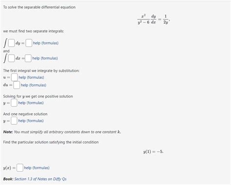Answered To Solve The Separable Differential Bartleby