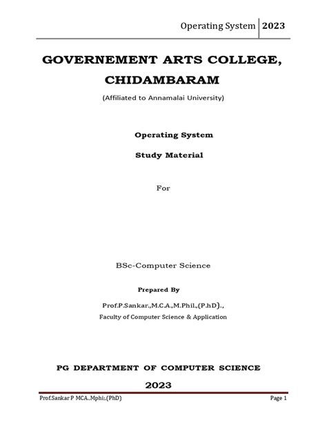 Os Notes 1 Pdf Operating System Process Computing