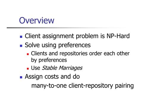Ppt Client Assignment In Content Dissemination Networks For Dynamic