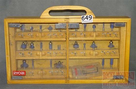 Ryobi Router Bit Set W 25 Bits In Wooden Case Rocky Mountain Estate Brokers Inc