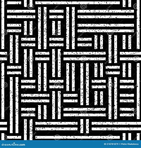 Seamless Pattern With Black And White Stripes 9056 Modern Stylish Image Stock Illustration