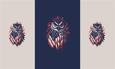 Premium Vector Flag American And Owl Vector Mascot Design