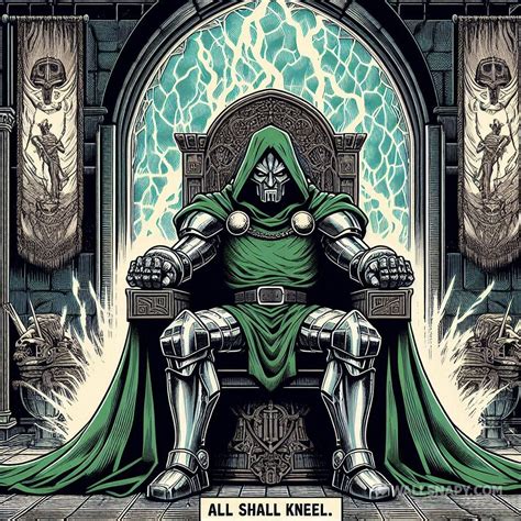 Doctor Doom Sitting In Shadow Throne Uhd Wallpaper
