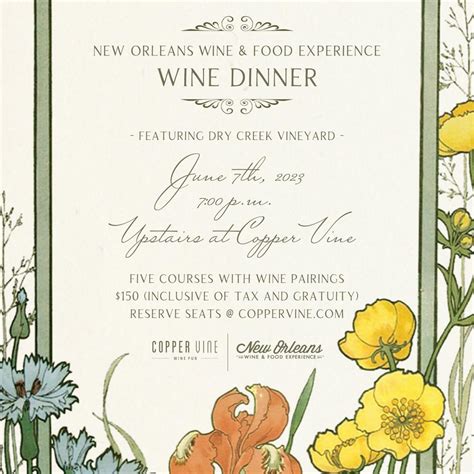New Orleans Wine And Food Experience 2023 Copper Vine Wine Bar In New