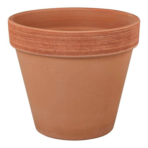 Vigoro Medium Terracotta Textured Rim Indoor Planter With Drainage Hole