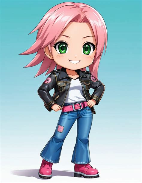 Sakura Haruno Chibi Fashion Illustration Stable Diffusion Online