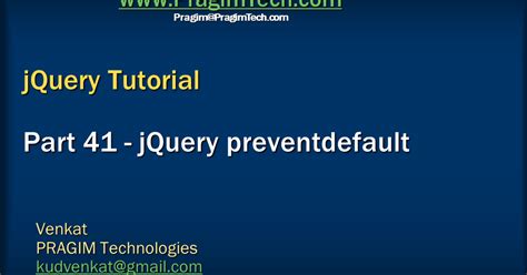 Sql Server Net And C Video Tutorial Jquery Preventdefault