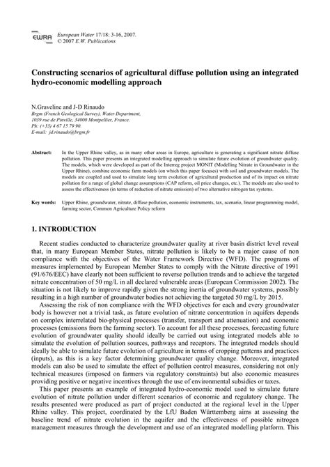 pdf constructing scenarios of agricultural diffuse pollution using an