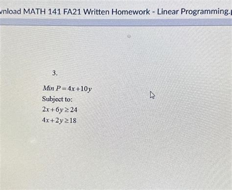Solved Nload Math 141 Fa21 Written Homework Linear