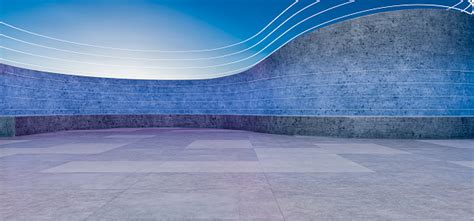 빈 콘크리트 공간이 있는 시멘트 바닥 디자인 장면 제품을 선보일 수 있는 공간을 엽니다 콘크리트 바닥이 있는 주차장 추상적인