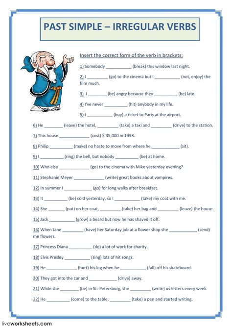 Past Simple Irregular Verbs Exercises