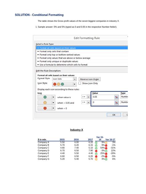Conditional Formatting Exercise Solved Pdf