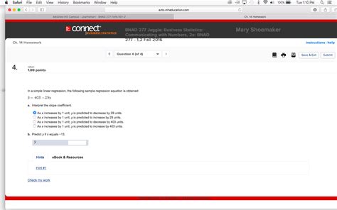 Solved In A Simple Linear Regression The Following Sample