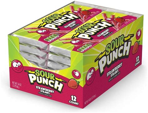 Sour Punch Straws Sweet And Sour Strawberry Fruit Flavor